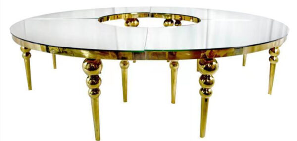 Gold Serpentine Table Manufacturer|Glass Dining Table supplier in China