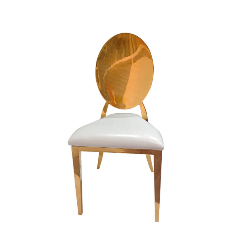 Gold SS Chair With Cushion | Stainless Steel Chair Suppliers